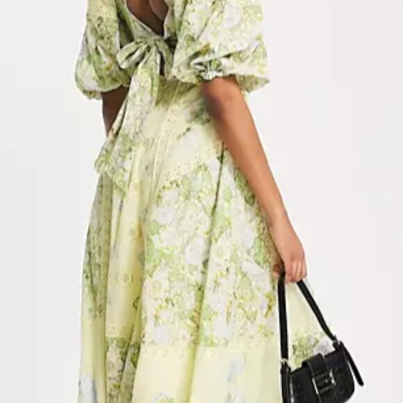 ASOS | Dresses | Asos Edition Printed Embroidered Midi Dress With Lace ...